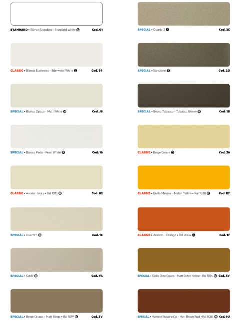 IRSAP COLOR CHART 2023 - FINITURE IRSAP - CARTELLA COLORI
