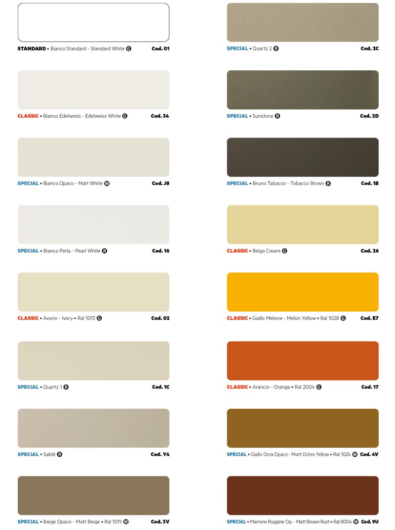 IRSAP COLOR CHART 2023 - FINITURE IRSAP - CARTELLA COLORI